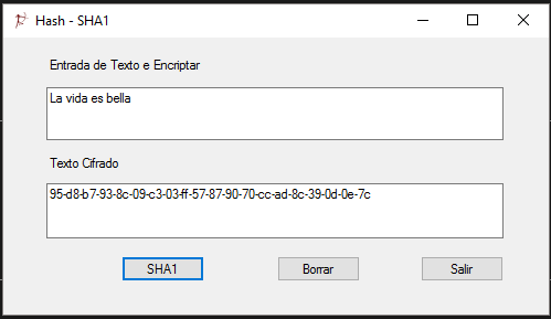 Aprendiendo C#, Python, C++, A.I, BASIC...: Hash - SHA1