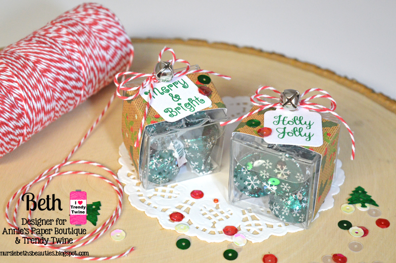 Beth's Beauties: Trendy Twine ~ Mini Christmas Candy Boxes