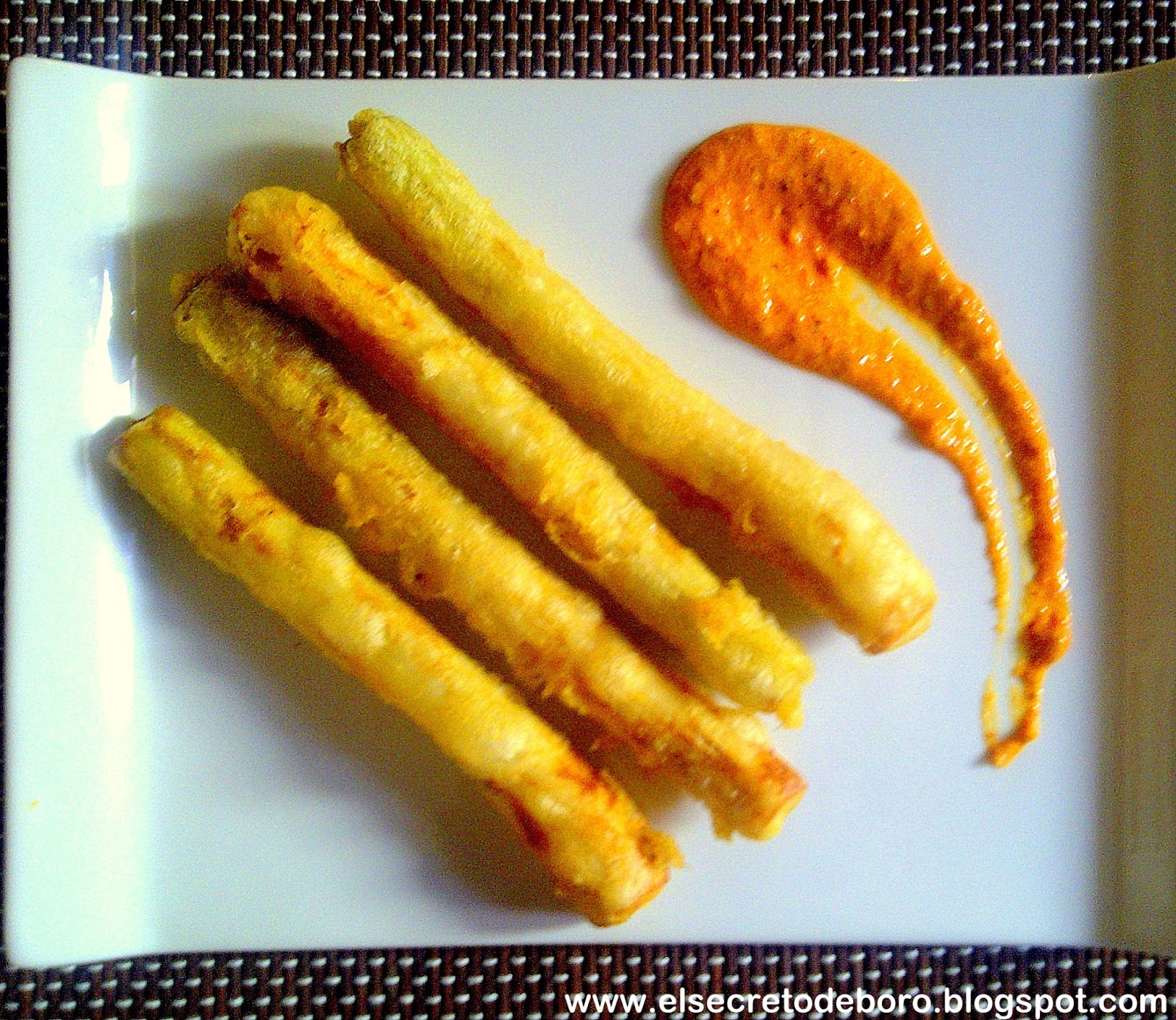 El Secreto de Boro: Calçots en tempura con salsa Romesco