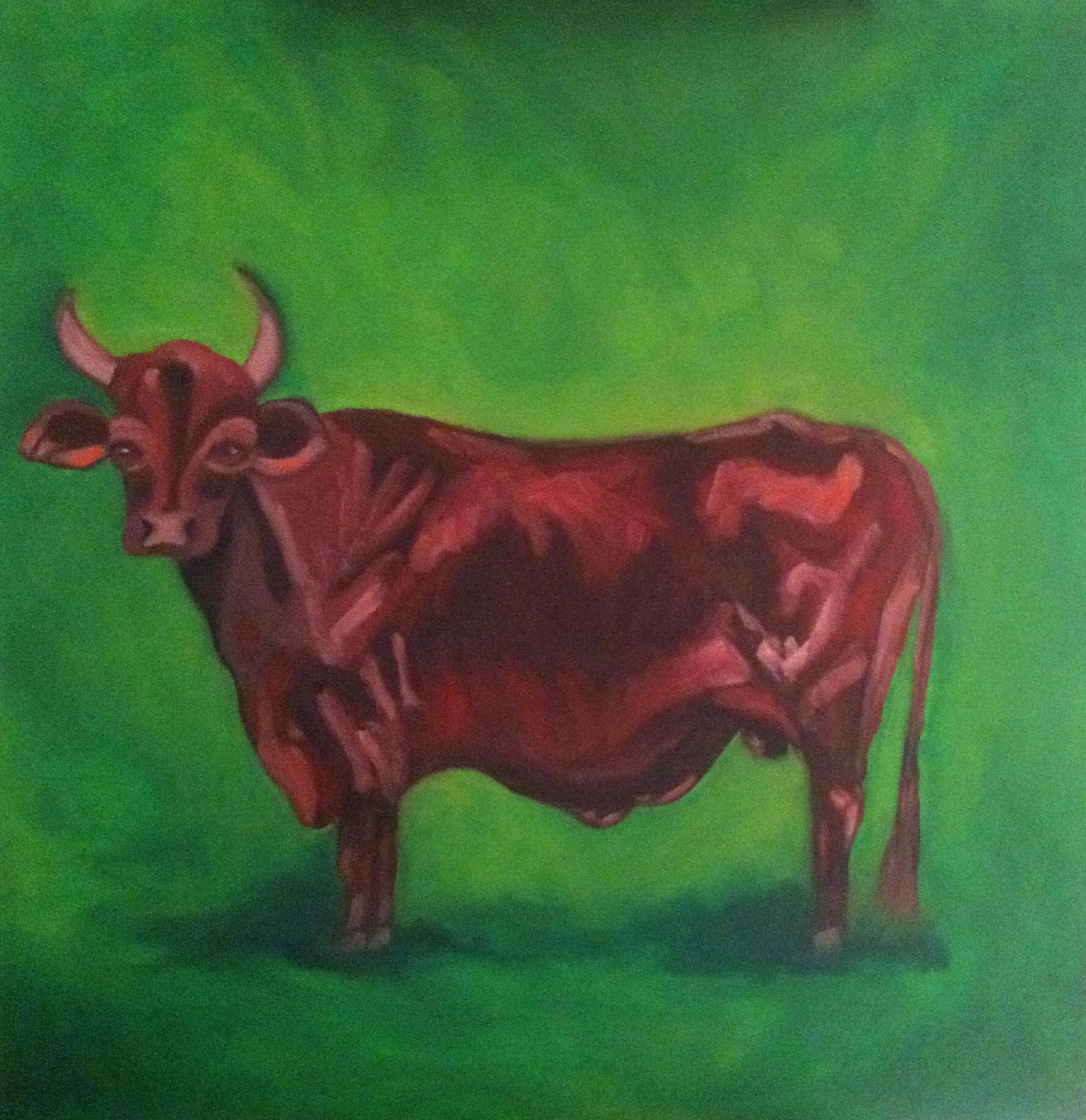 Marcy Brennan Art: Pretty Red Cow by Marcy Brennan