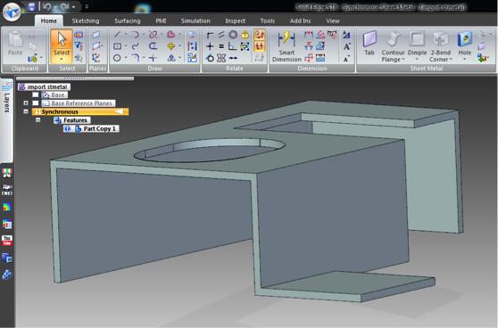 The Swoosh Scoop: Imported Sheet Metal Solid in Solid Edge ST6