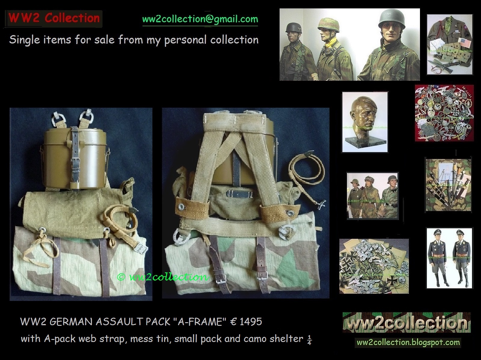 WW2 Collection Price List of my Private Collection Liquidation: A-Frame ...