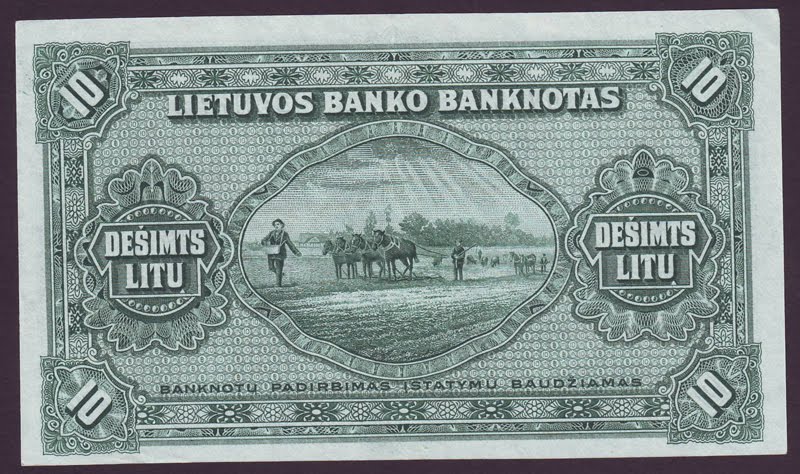 Lithuania Currency 10 Litu banknote 1927|World Banknotes & Coins ...