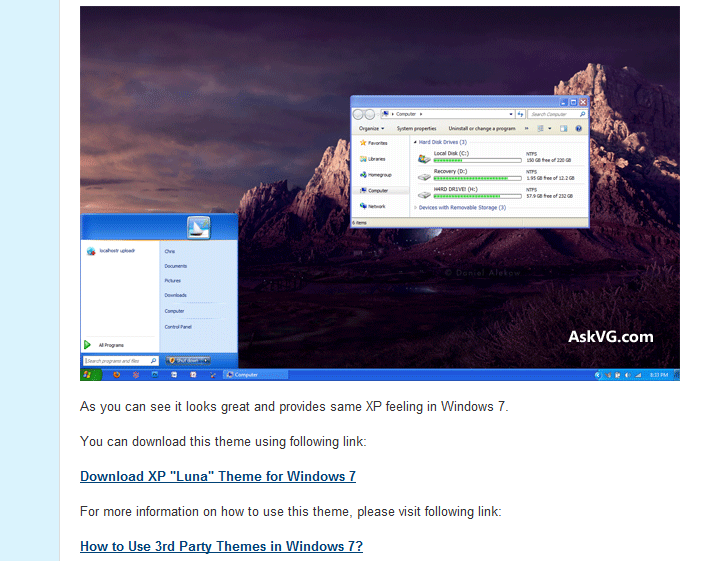How to tutorials: XP luna theme for windows 7