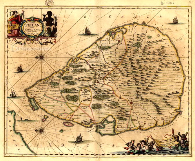 Discover-SriLanka: SRI LANKA - ISLE OF ZEILAN, OLD MAP OF TAPROBANA
