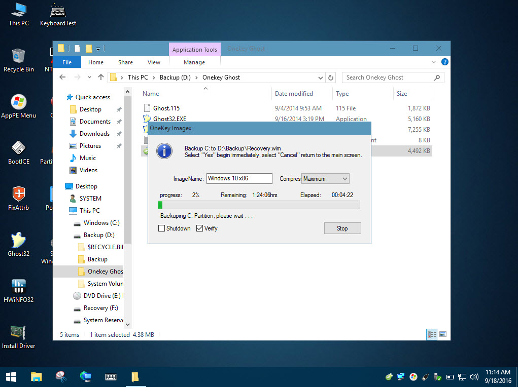 Hướng dẫn sao lưu và phục hồi Windows 10 bằng định dạng wim file