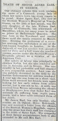 WW1 Soldiers from Cumnock: Nurse Agnes Kerr Earl