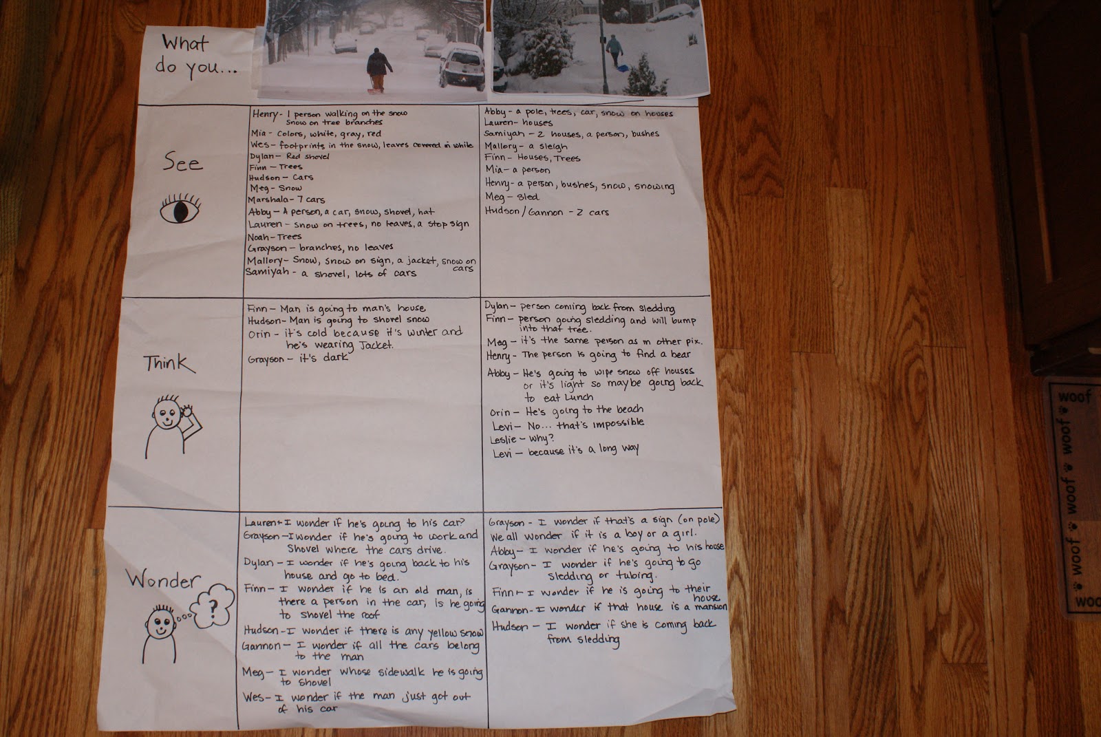 Visible Thinking Routines: See Think Wonder (Winter)