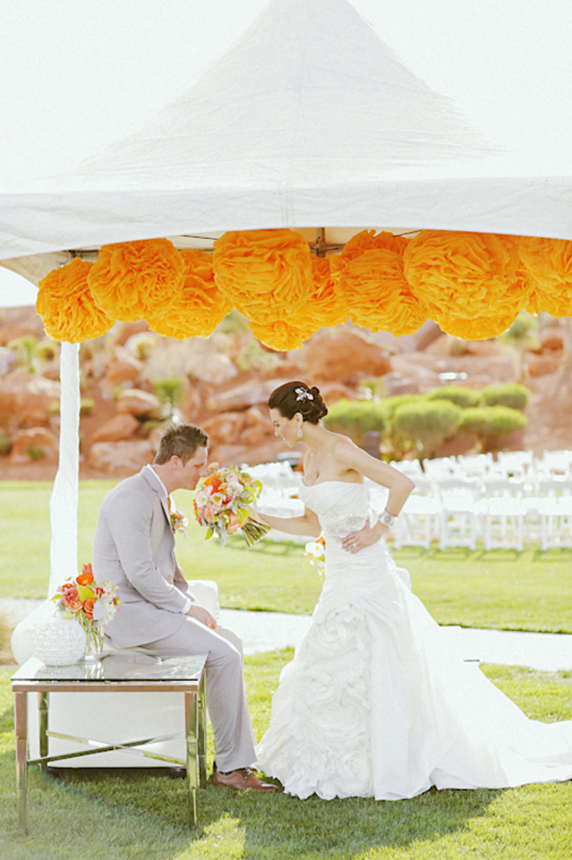 Gorgeous Tangerine Tango Wedding Inspiration - Belle The Magazine