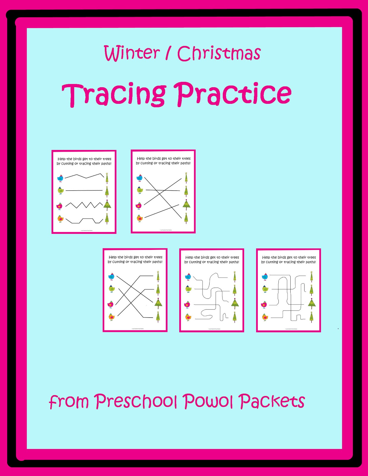 {FREE} Christmas Tracing / Cutting Practice!! | Preschool Powol Packets