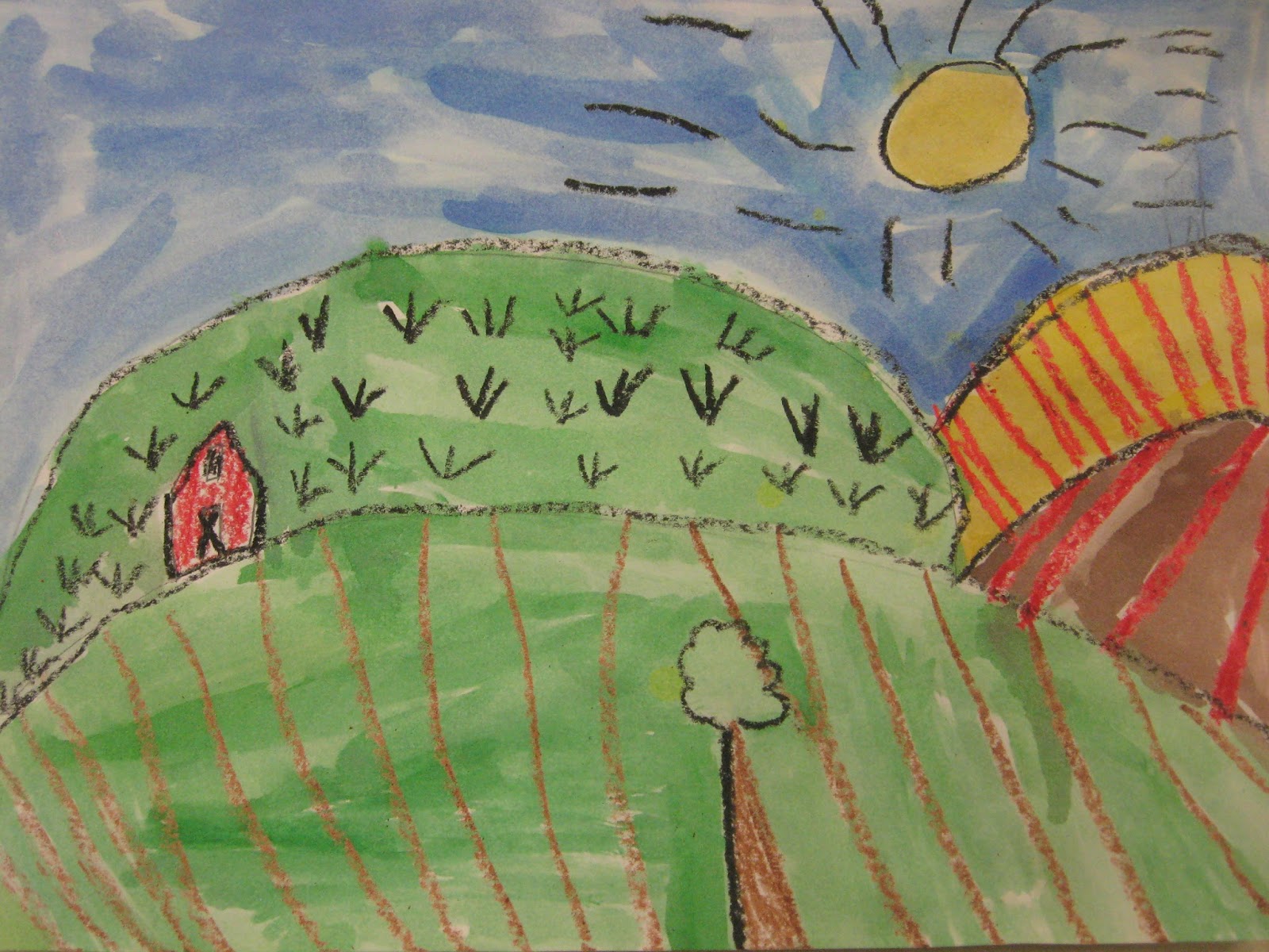 Miss Young's Art Room: 1st Grade Patterned Landscapes