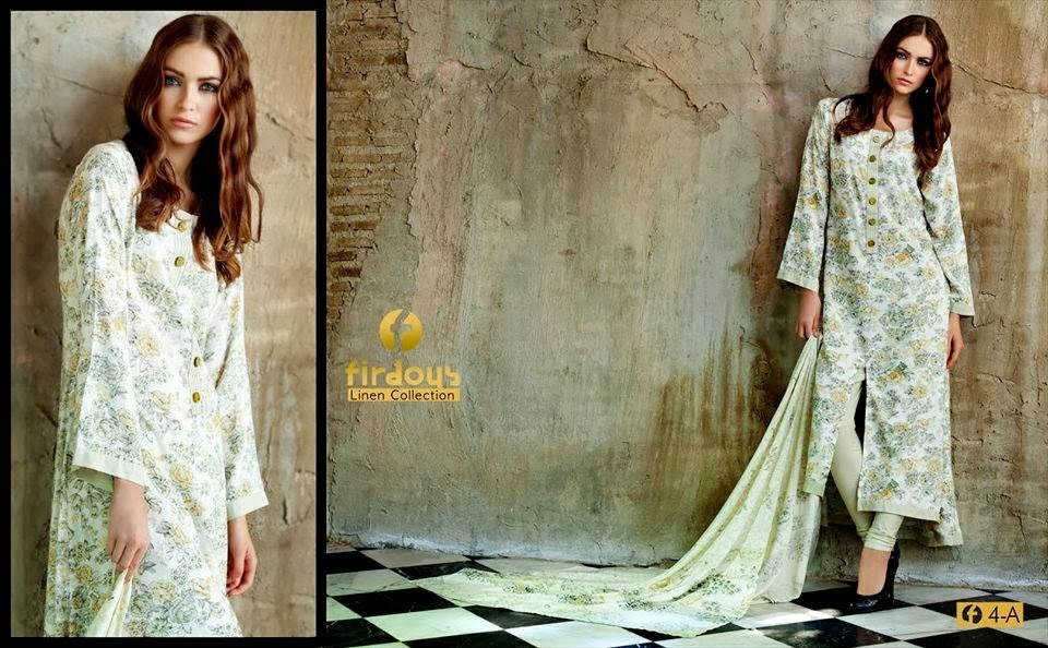 Best Linen Dress for Girls by Firdous | Firdous Viscose Collection 2014 ...