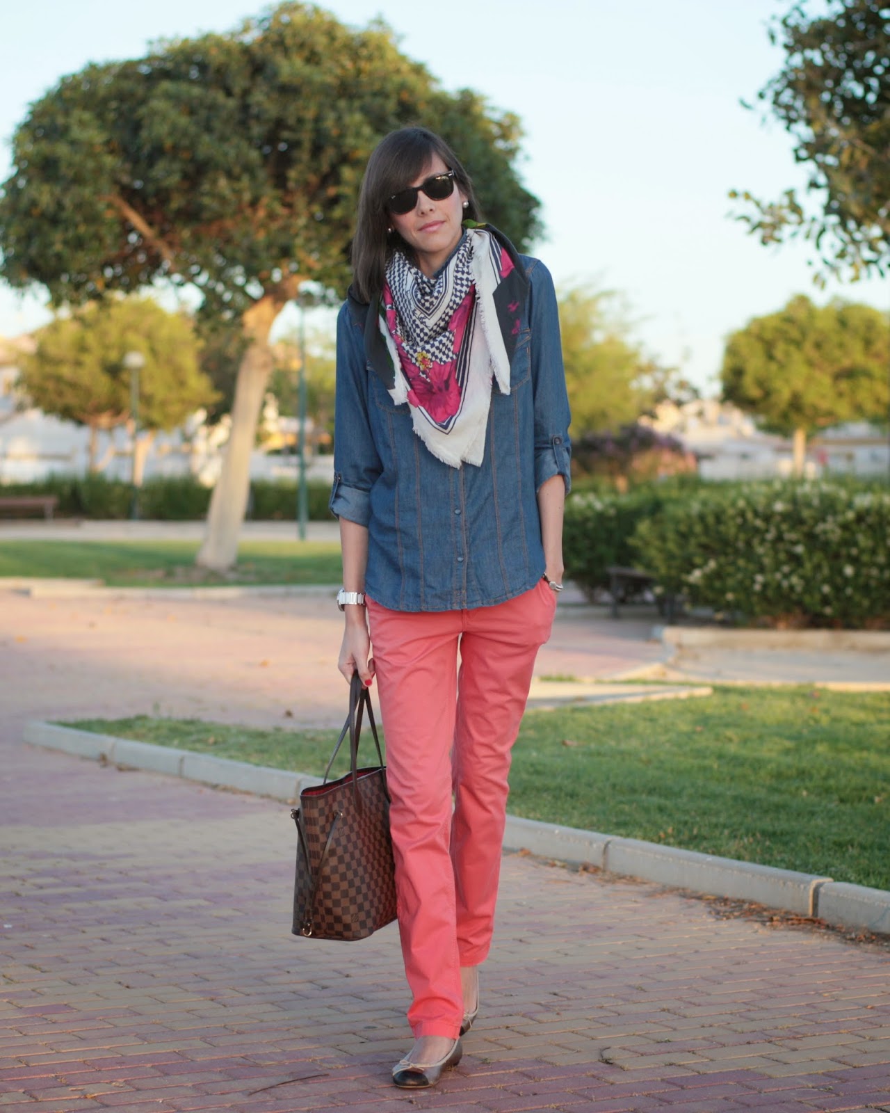 BeTrench: Denim + Coral
