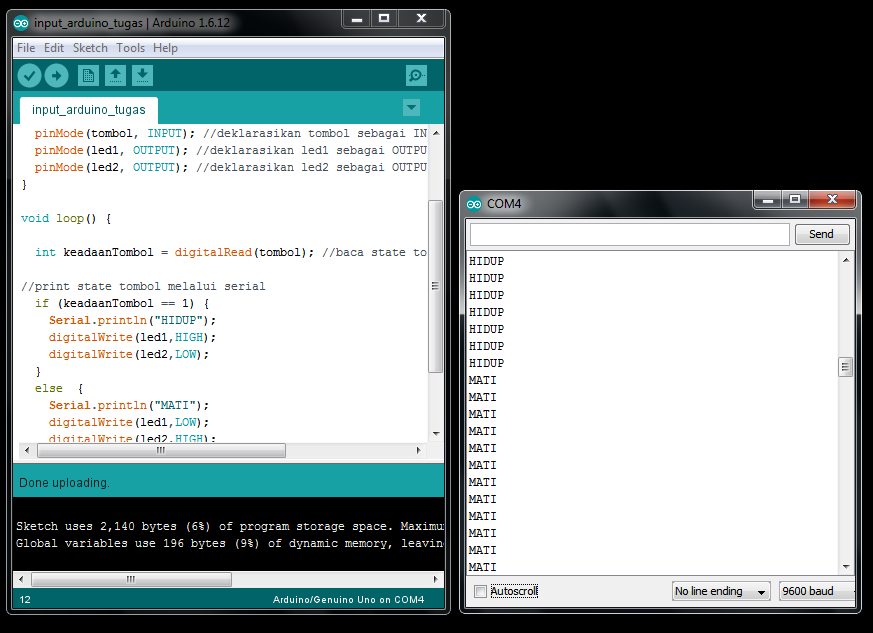 INPUT OUTPUT DIGITAL ARDUINO ~ Mekatronika