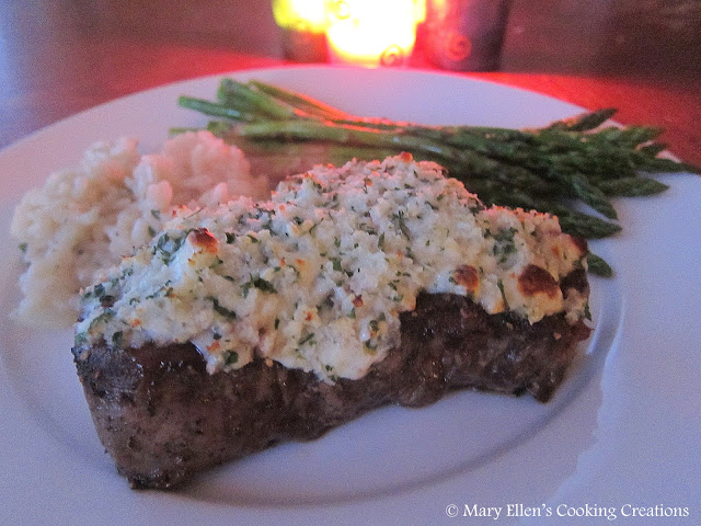 Mary Ellen's Cooking Creations: Blue Cheese Crusted Filet