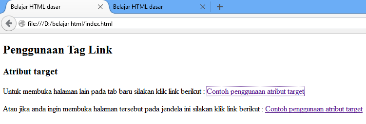 Beberapa Atribut di Dalam Tag Link ( Tag a ) Beserta Fungsinya ...