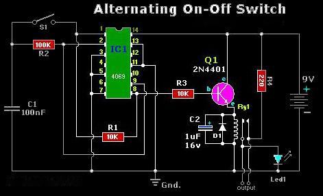 ALTERNATING ON-OFF SWITCH ~ Circuit Diary