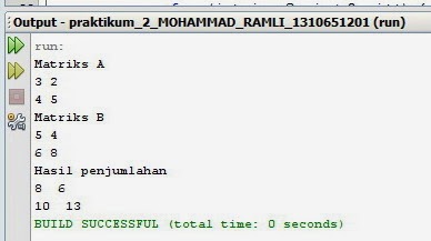 membuat penjumlahan, pengurangan, perkalian, dan pembagian matriks ordo ...