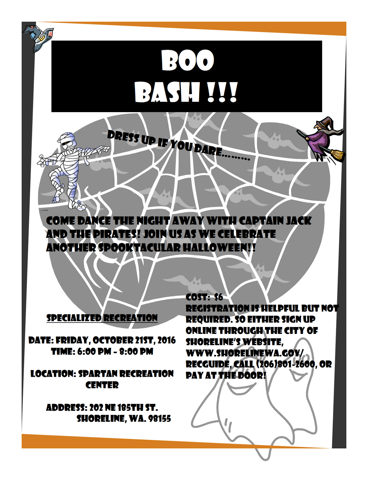 Shoreline Area News: Boo Bash!!! dance for individuals with ...