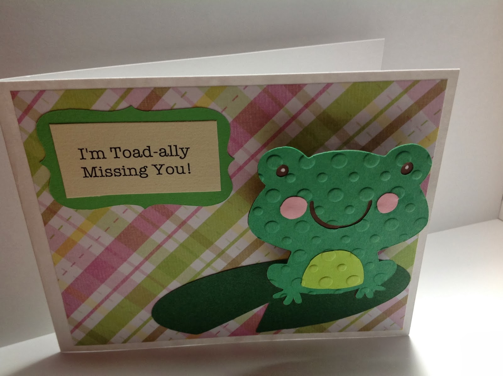 gabby sews: Toad-ally Missing You Card