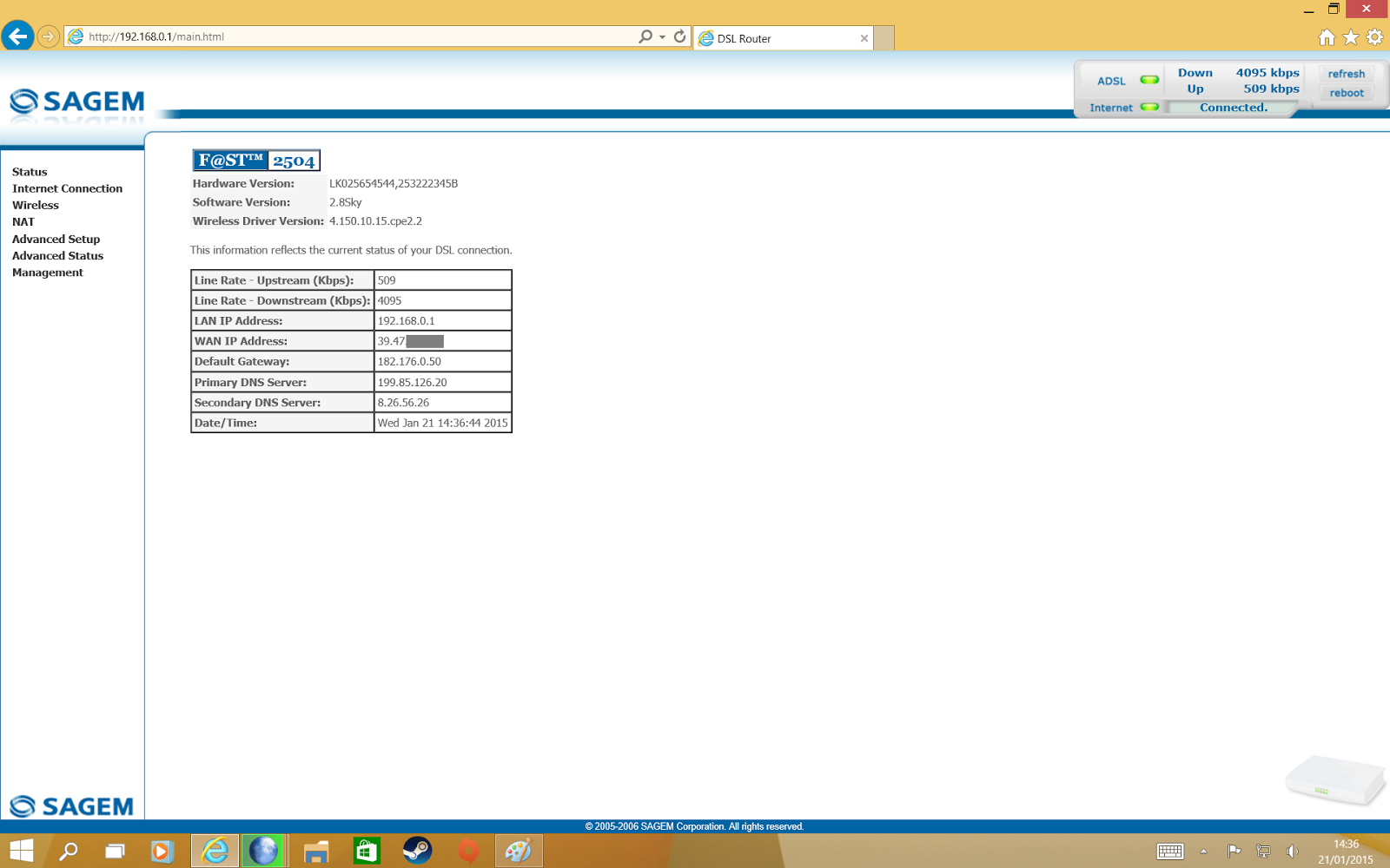 Sky Sagem 2504 ADSL Wireless Router: Info and Unlock