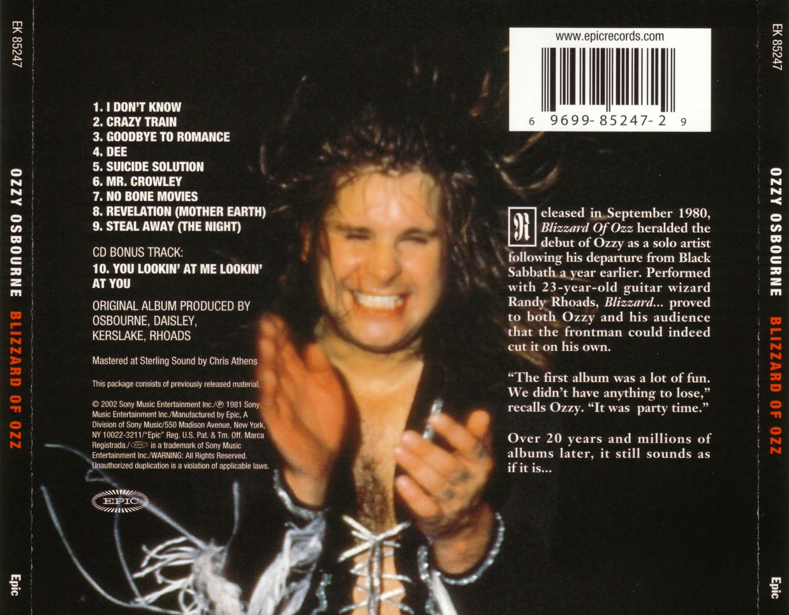 Discos para história: Blizzard of Ozz, de Ozzy Osbourne (1980)