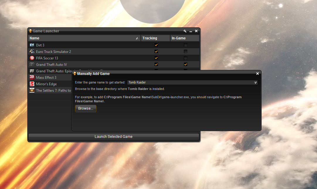 Sabernova: Forcing Raptr to detect Games