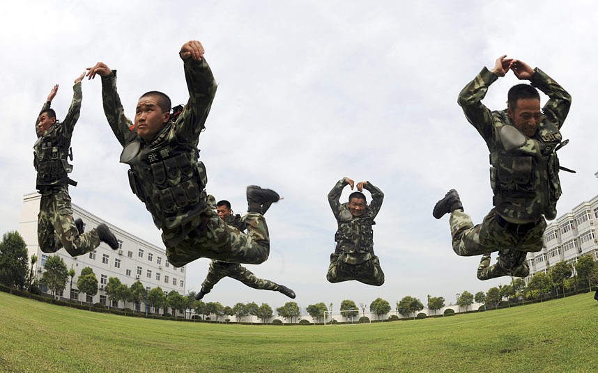 PHOTO OF THE DAY - Chinese Paramilitary Officers Defy Law Of Gravity ...