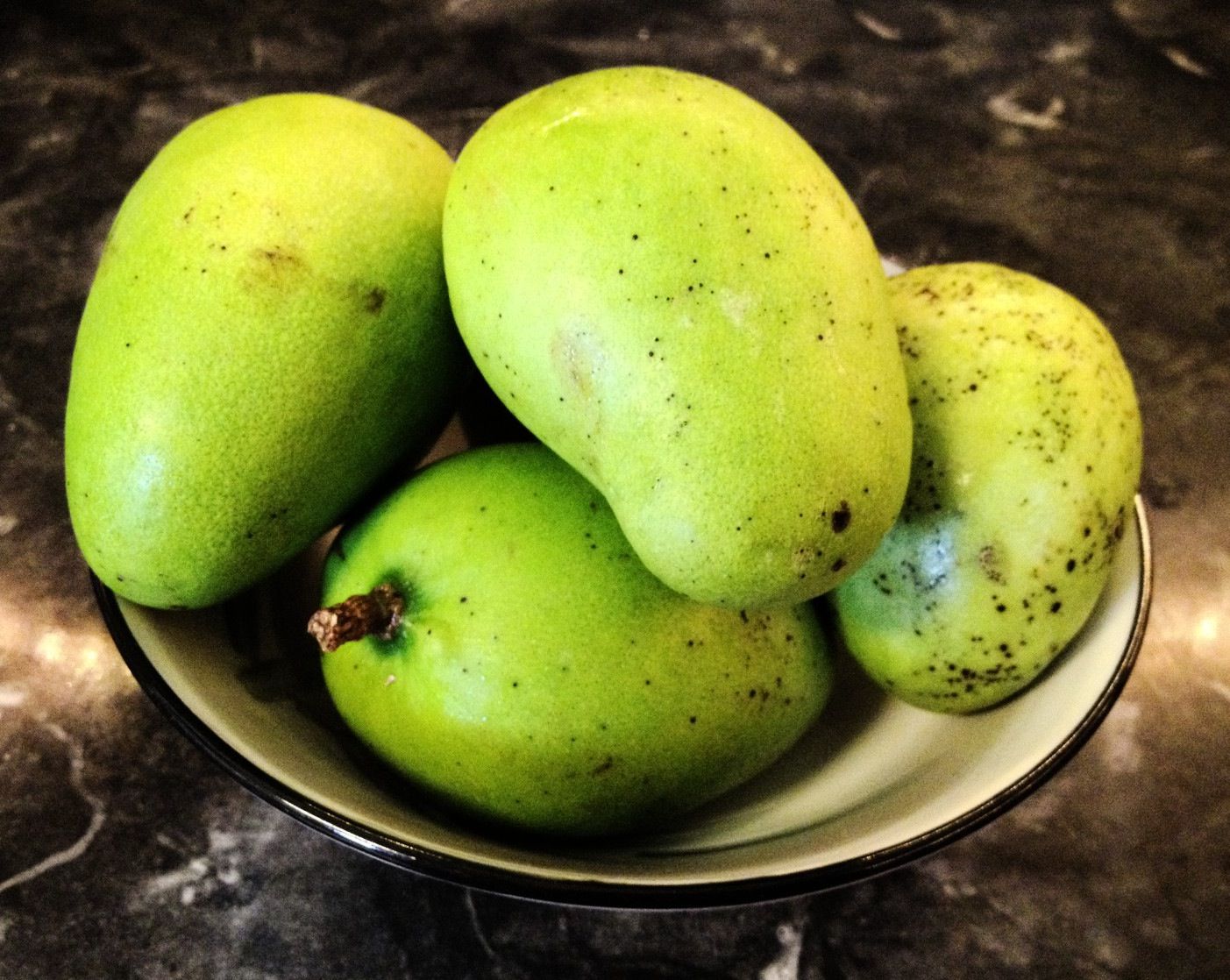 Hungry Local Girl: Small Kid Time Green Mangoes with Adult Kine Bug ...