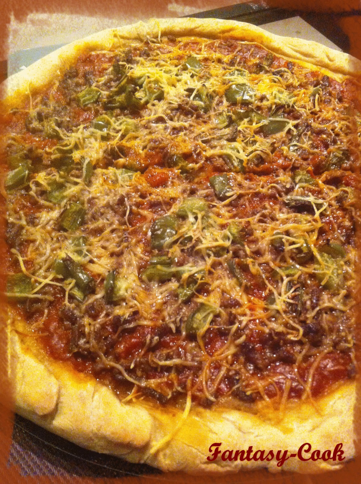 Pizza maison viande hachée / poivron