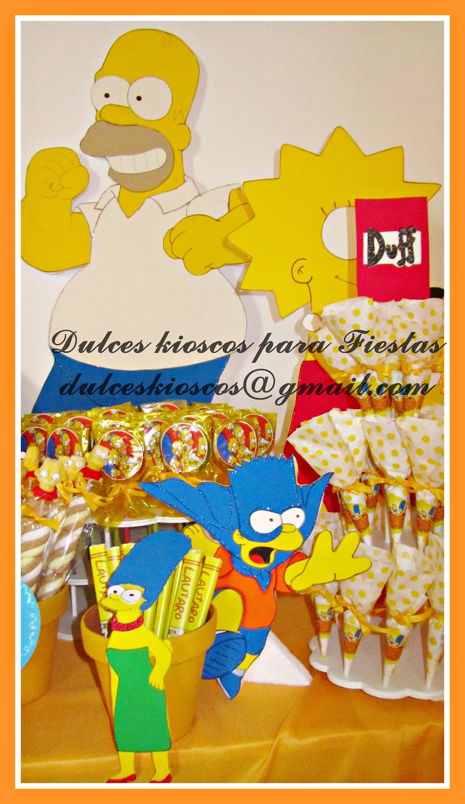 "Dulces Kioscos para Fiestas" : Fiesta Tematica de Los Simpsons