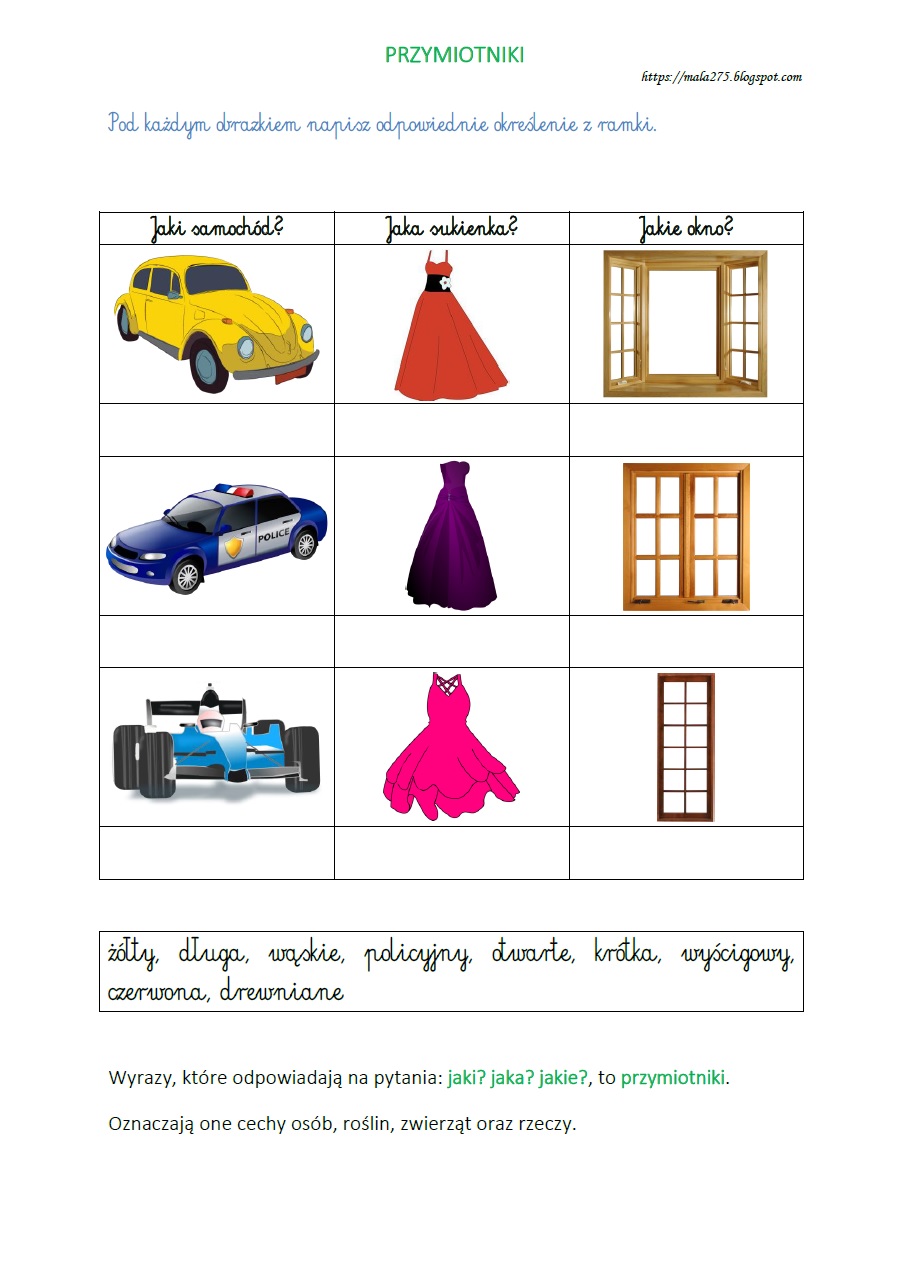 BLOG EDUKACYJNY DLA DZIECI: Przymiotnik