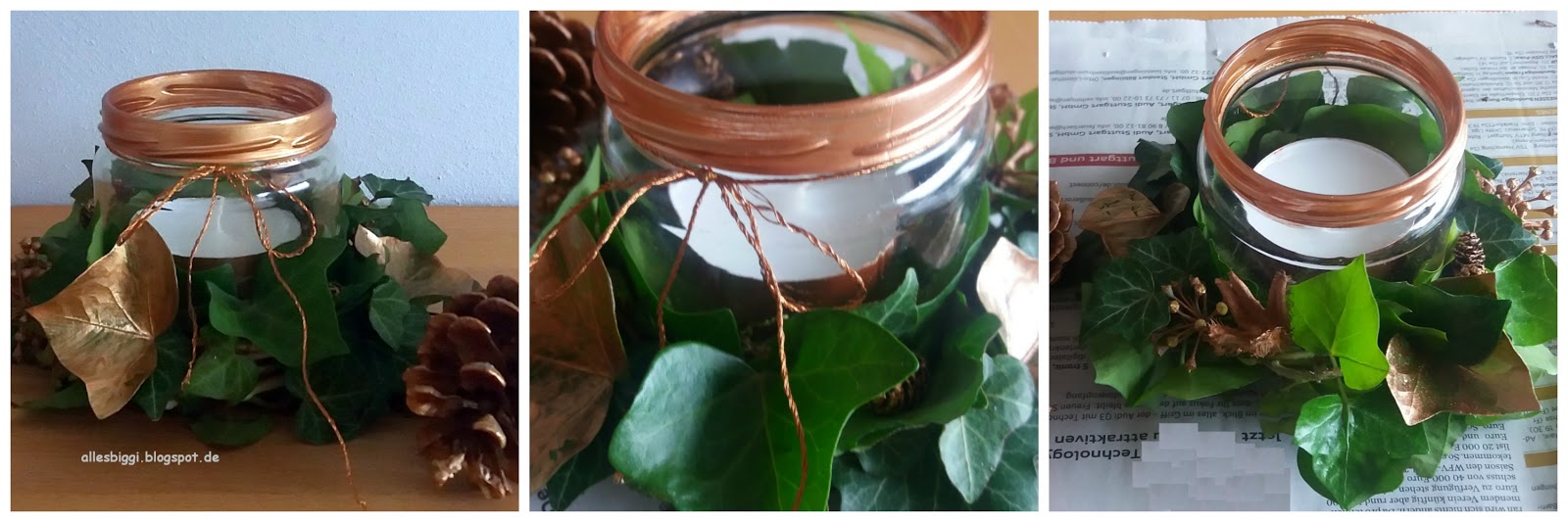 alles biggi!: Tutorial: Efeukranz und Upcycling-Windlicht