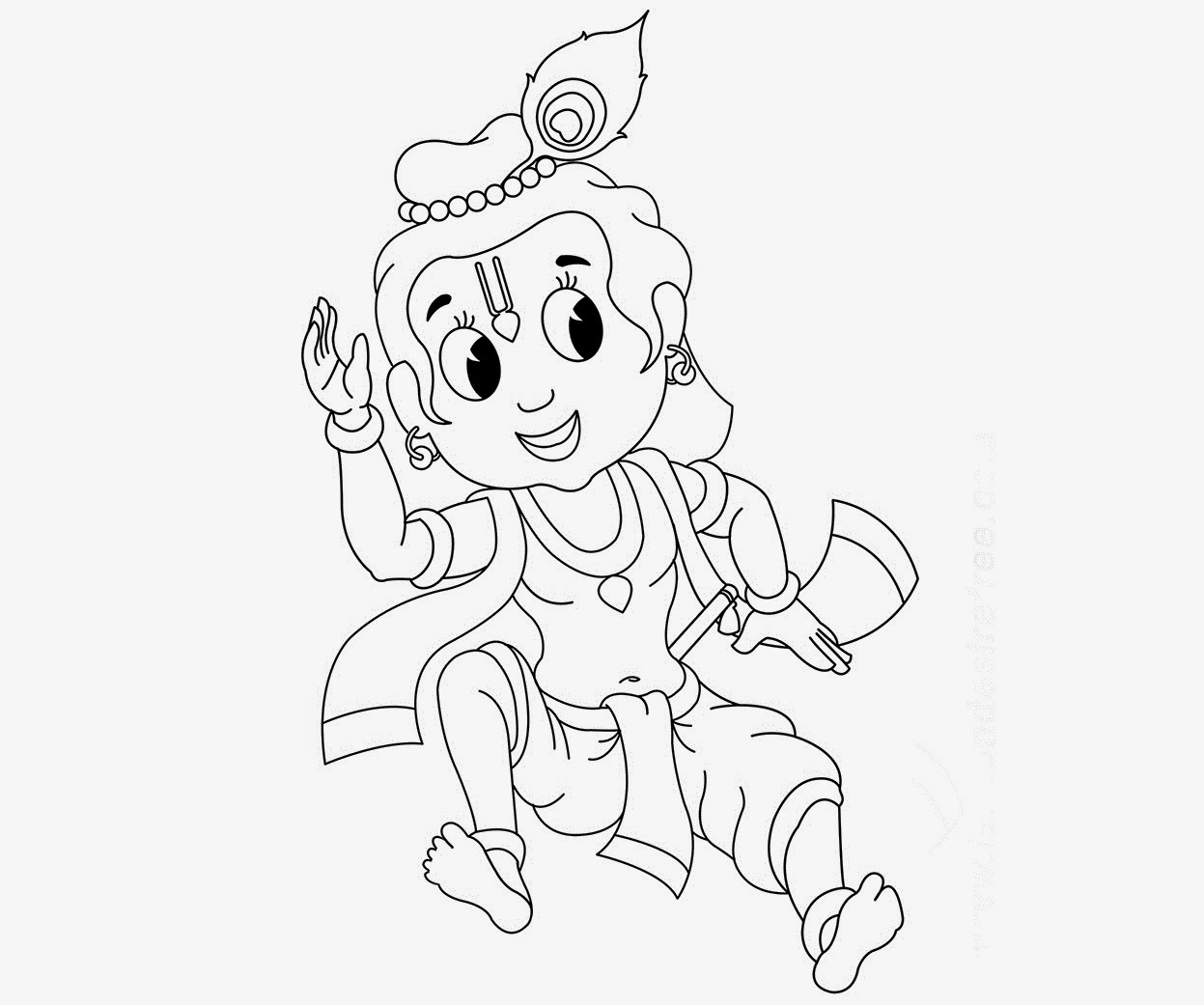 Pencil Of Lord Krishna Baby Coloring Pages