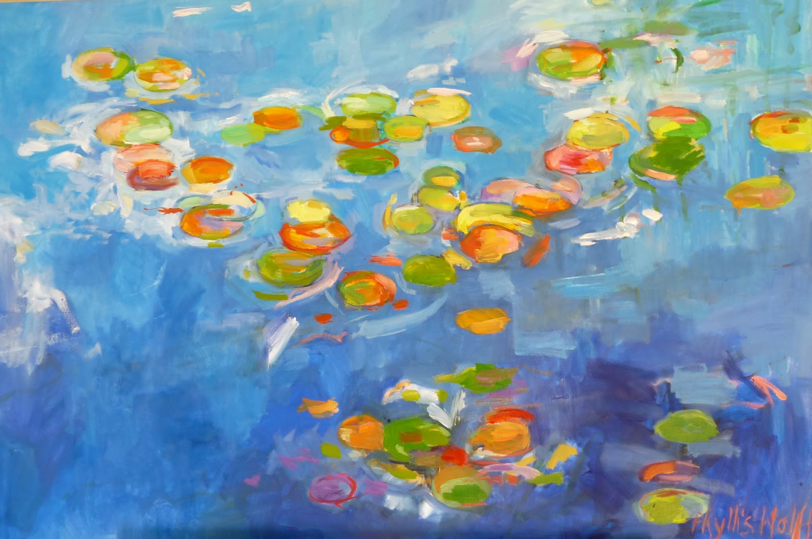 PHYLLIS WOLFF- Paintings: NEW BLOG, NEW POND PAINTINGS, NEW LEAF....