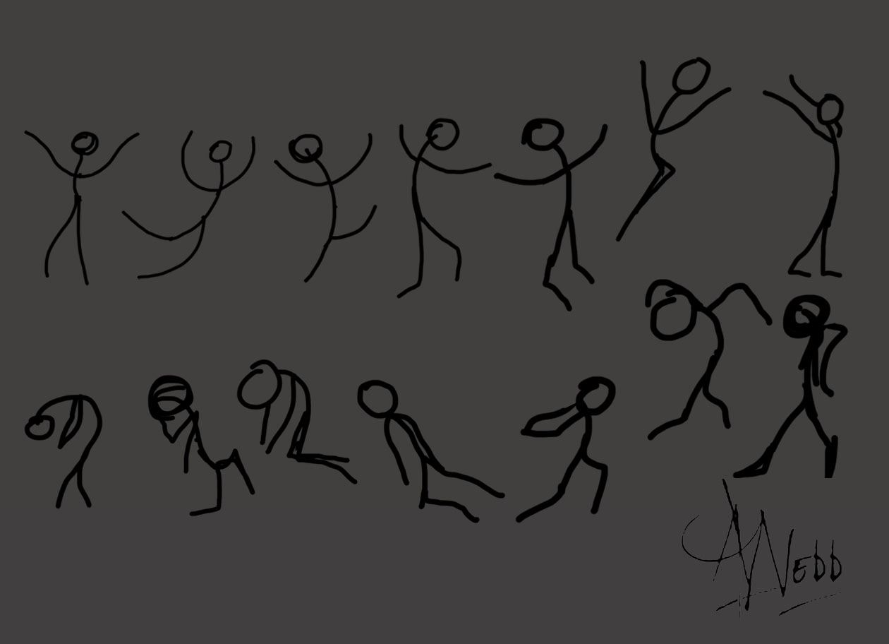 Webb's Blog: Quick Gestural Poses for Ecstatic and Depressed