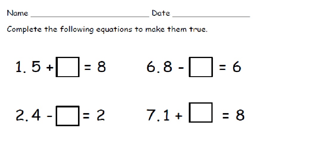Rockin' in First Grade: Add/Sub Equations