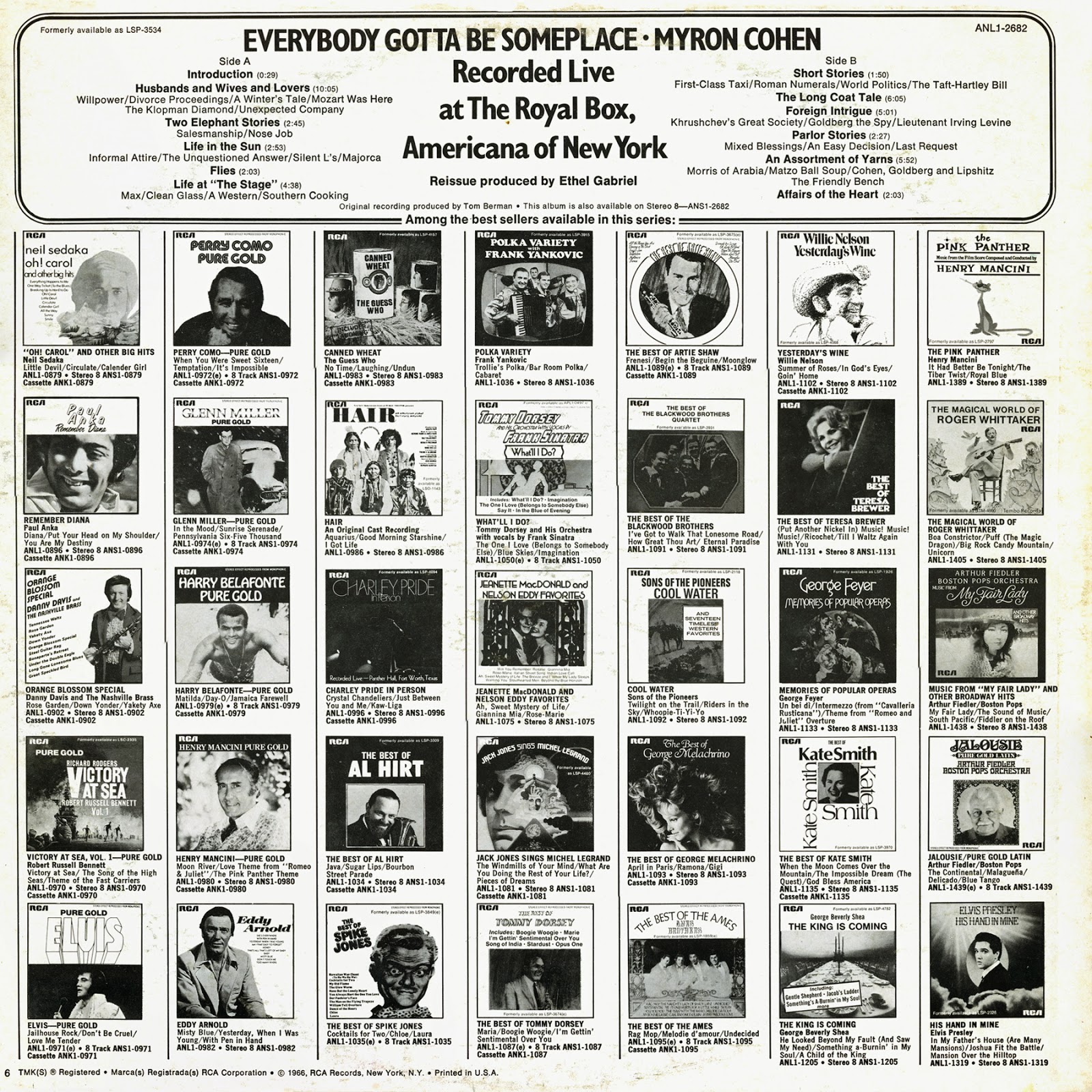 Vintage Stand-up Comedy: Myron Cohen - Everybody Gotta Be Someplace 1966