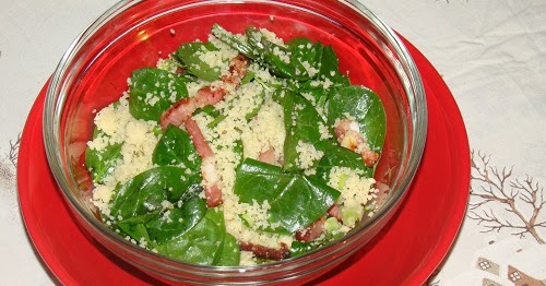 Cristina's world: Salata de couscous cu spanac si kaiser prajit