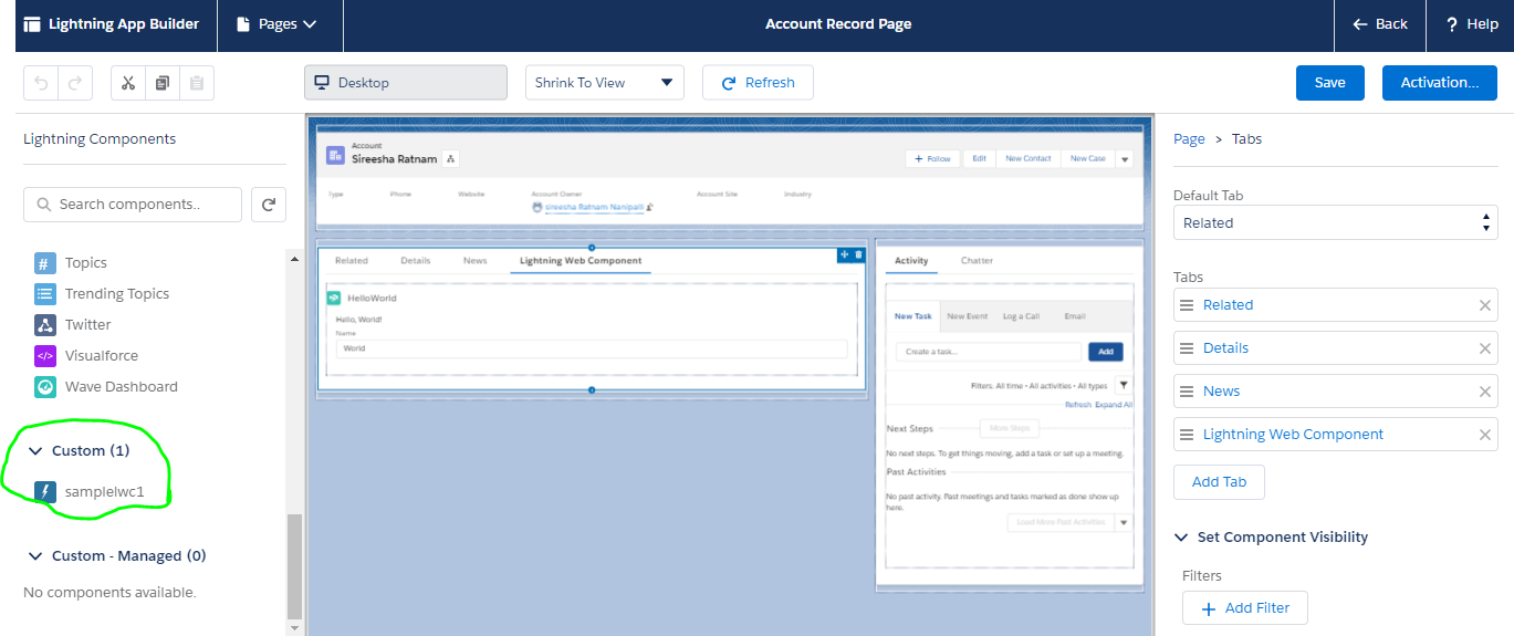 Lightning Web Component(LWC) Setup and Example Component