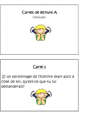 Classe de madame Bernice: petites cartes pour le centre de littératie