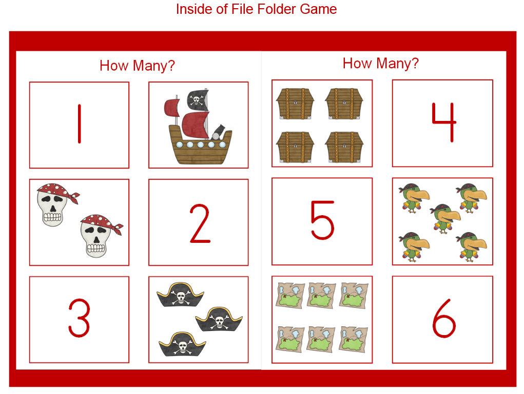 1 - 2 - 3 Learn Curriculum: Pirate and Princess File Folder Games