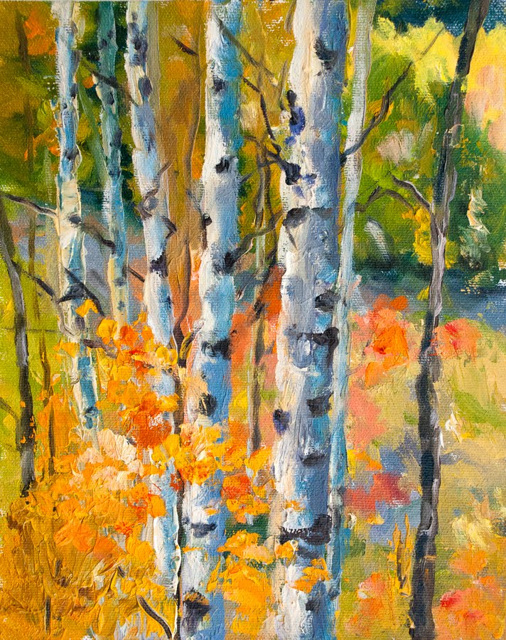 Kit Hevron Mahoney Fine Art: KM2696 Golden Glow (fall, autumn, trees ...