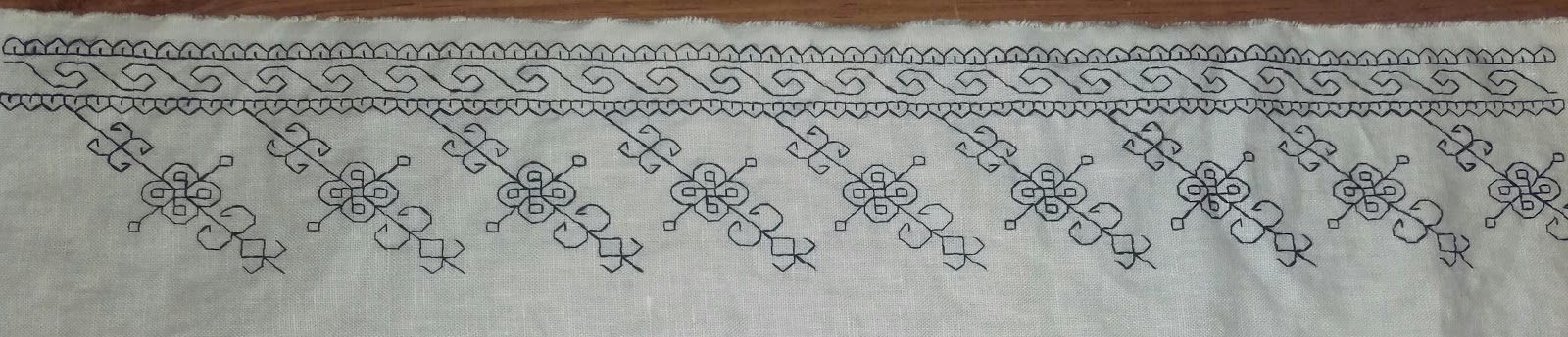 Tudor Blackwork Embroidery: Partlet with Embroidery on the Collar