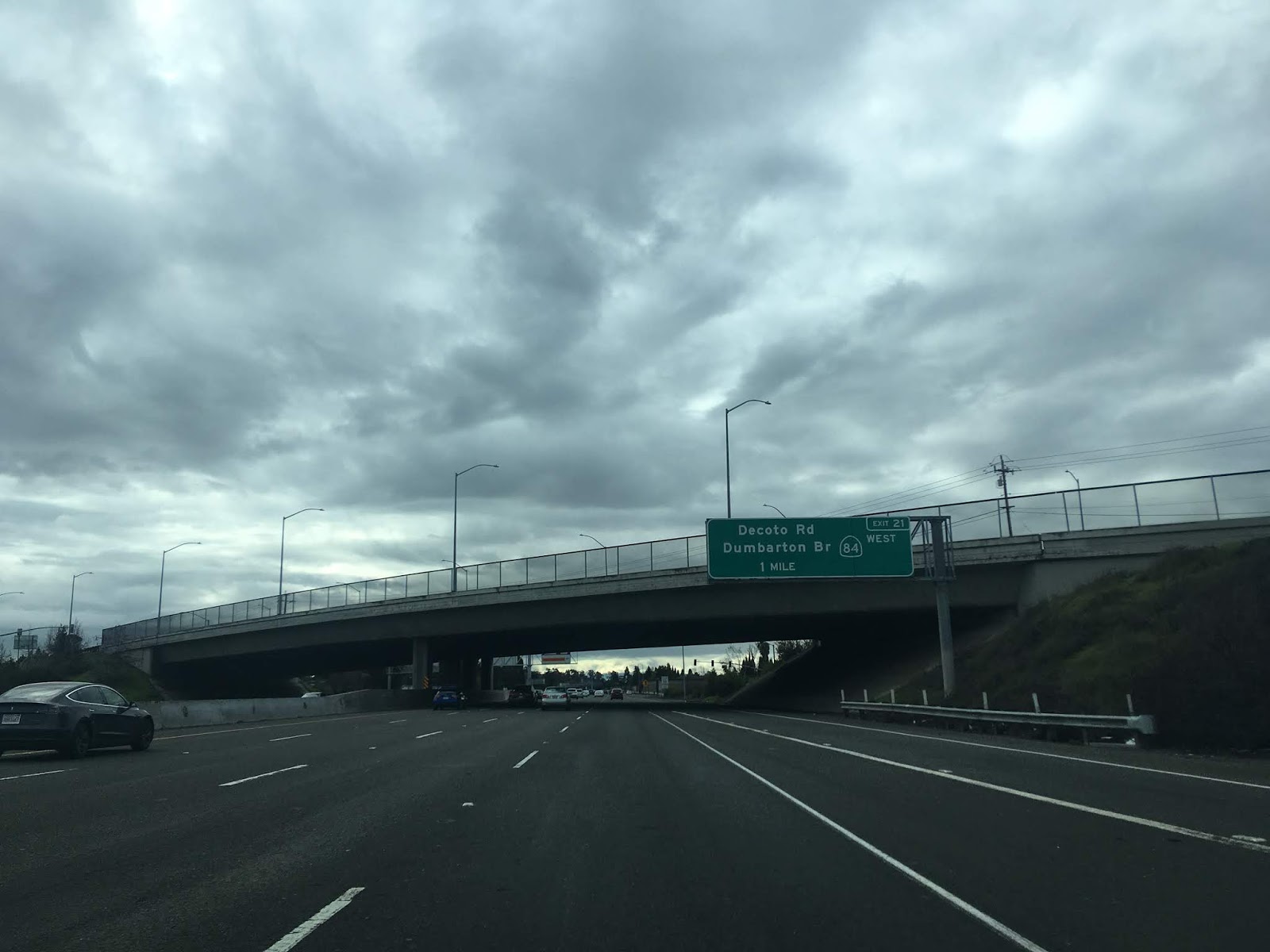 California State Route 84 west from Interstate 880 over the Dumbarton ...