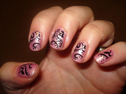 Pink And Black Nail Designs Pccala