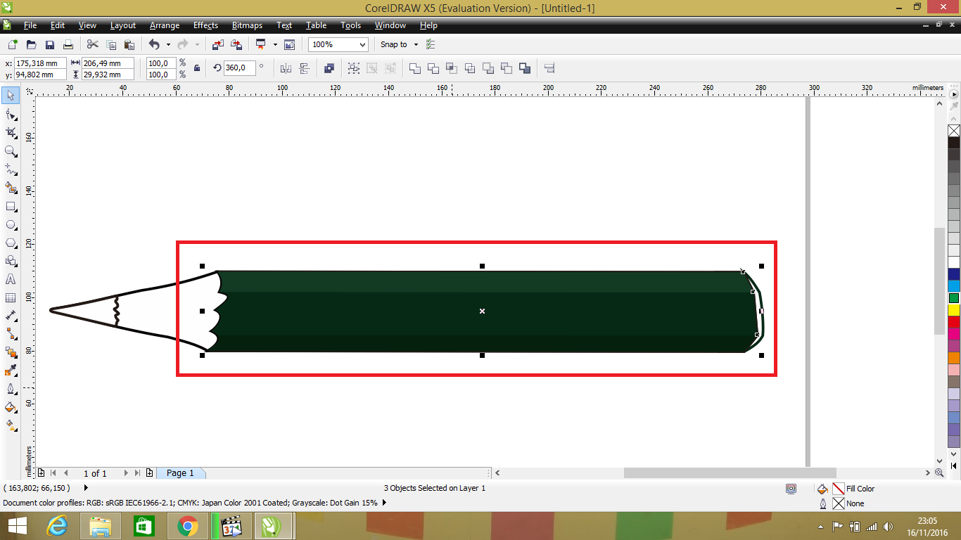 Membuat Objek Pensil 3D Menggunakan CorelDRAW X5 ~ KUAS