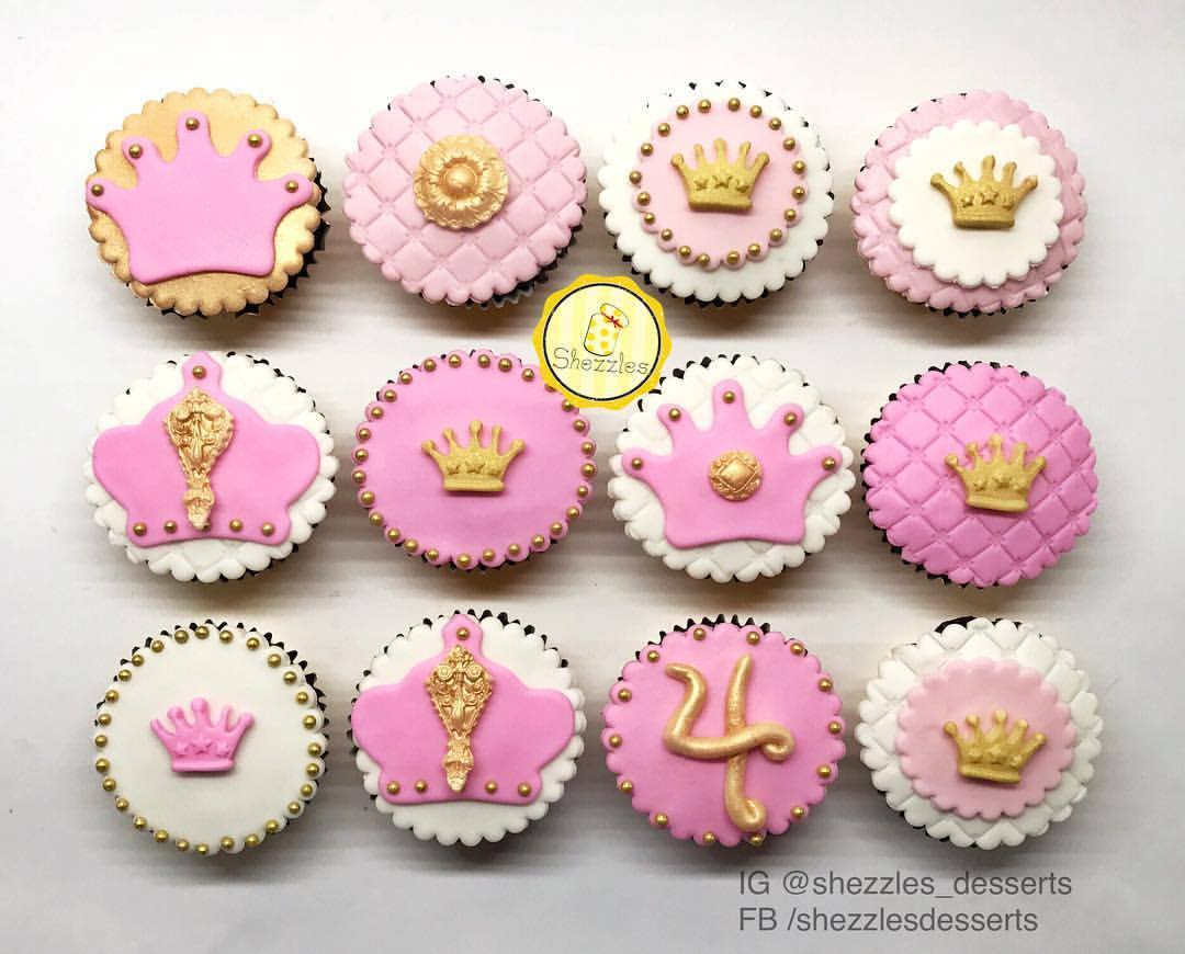 SHEZZLES | Cakes and Pastries: Pink and Gold Princess Theme Cupcakes