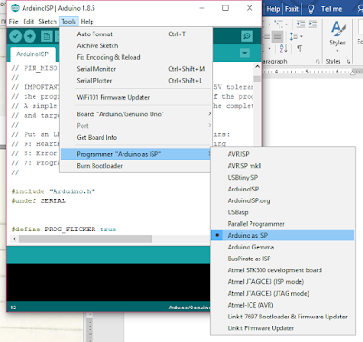 Thinker'sCloud: Programming Atmega 328P chip with an Arduino board as an ISP programmer