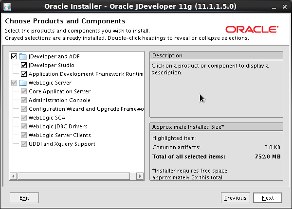 Oracle Stack: Oracle JDeveloper Studio Edition 11.1.1.5.0 Installation
